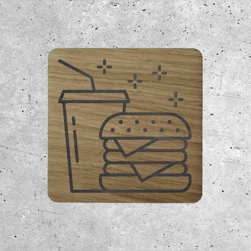 Wooden Fast Food Signage | Eco-Friendly | Handcrafted | Made in France
