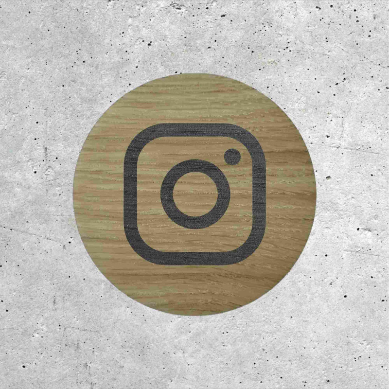 Wooden Signage Instagram | Eco-Friendly | Handcrafted | Made in France