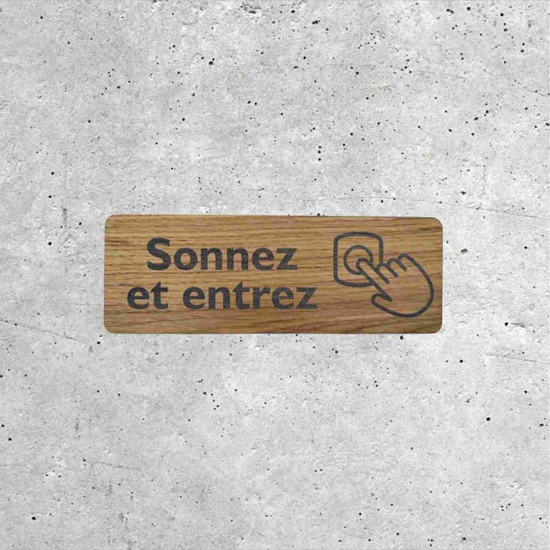 Wood Sign Welcome Ring and Enter | Eco-Friendly | Handcrafted